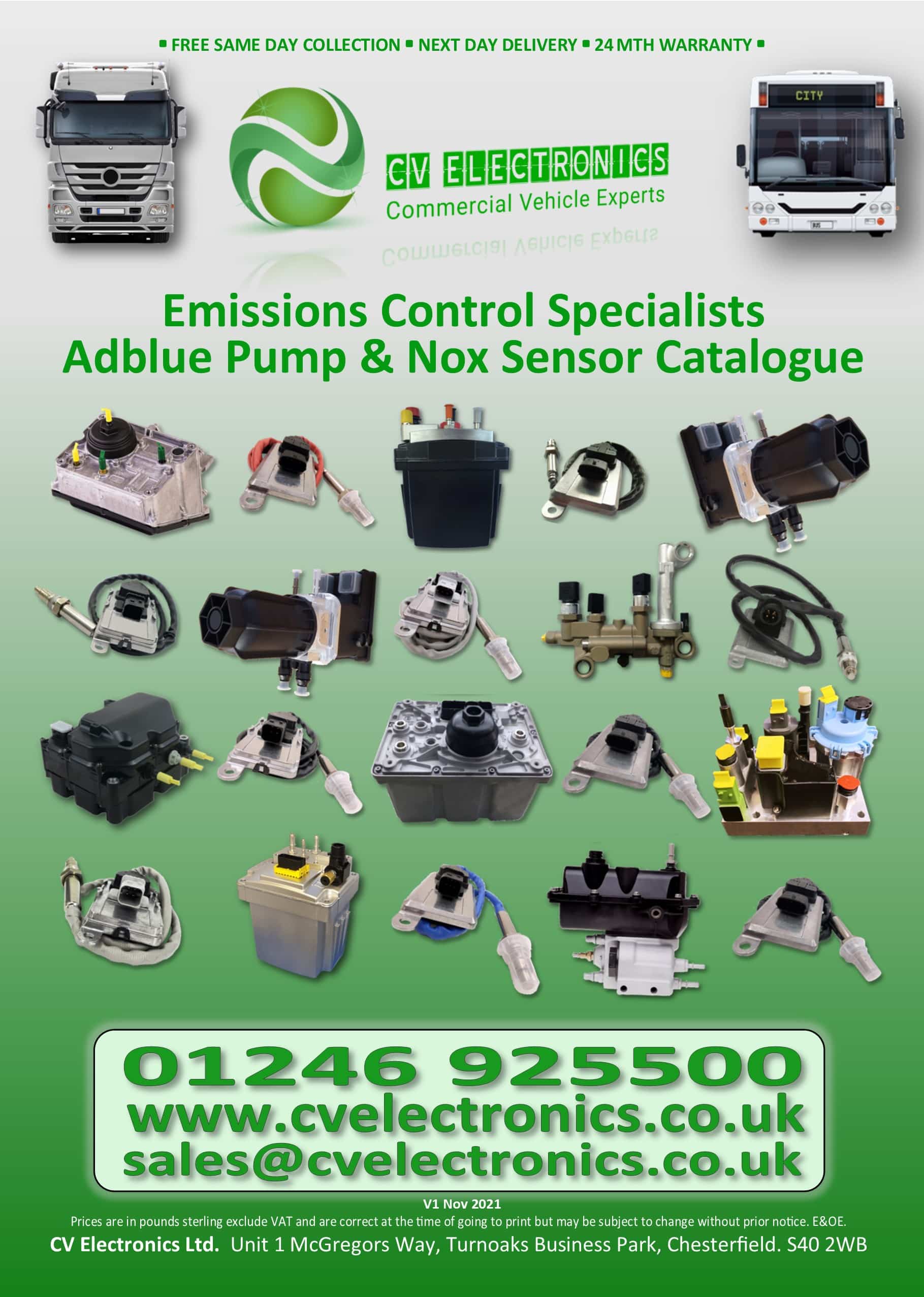 View our Adblue Pump & Nox Sensor Catalogue | CV Electronics Ltd